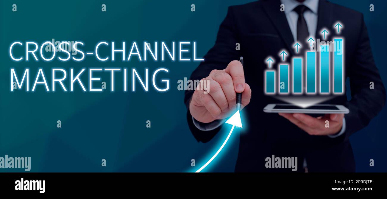 Text showing inspiration Cross Channel Marketing. Business showcase ...