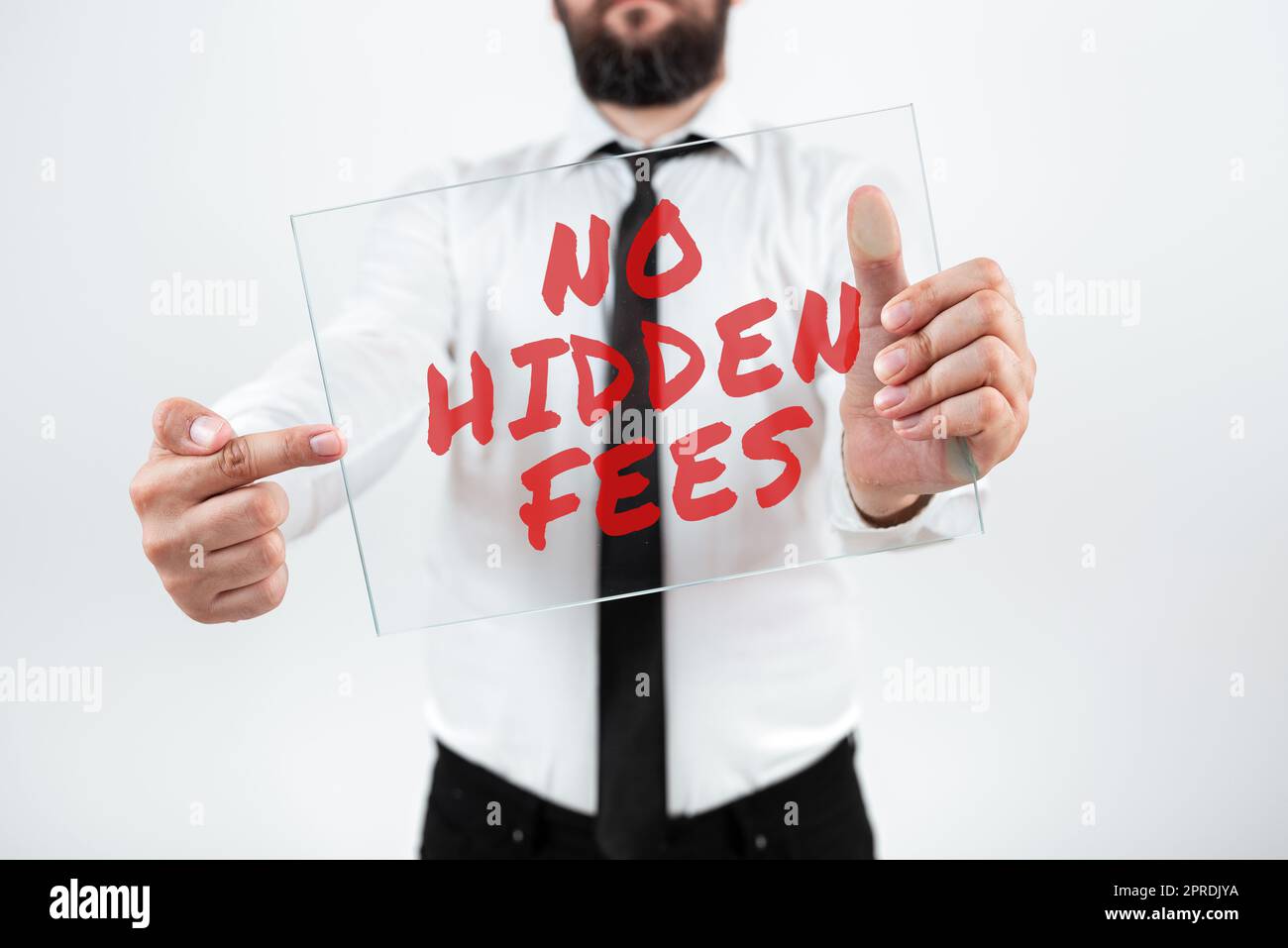 Text showing inspiration No Hidden Fees. Business idea Tagged price is ...