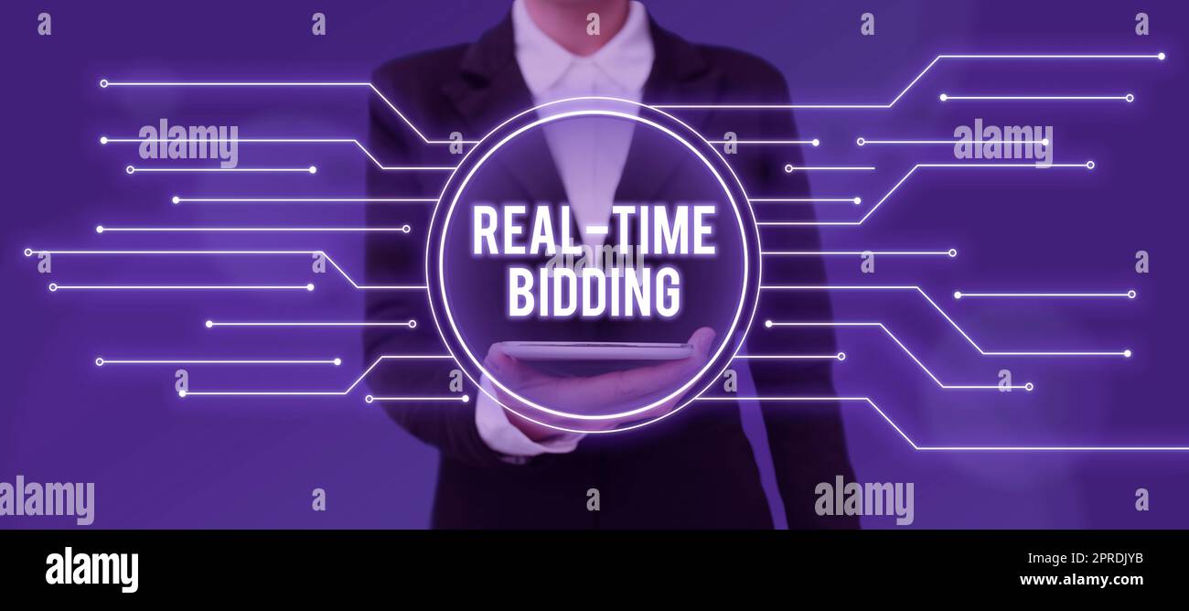 Conceptual caption Real Time Bidding. Concept meaning Buy and sell ...