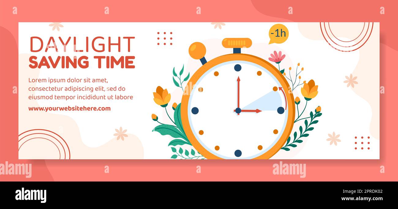 Daylight Savings Time Cover Template Hand Drawn Cartoon Flat ...
