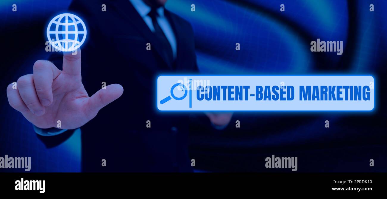 Hand writing sign Content Based Marketing. Business concept Advertising ...