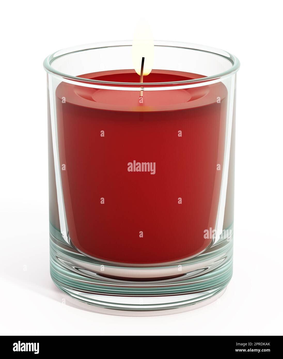 Lit candle inside a glass. 3D illustration Stock Photo - Alamy