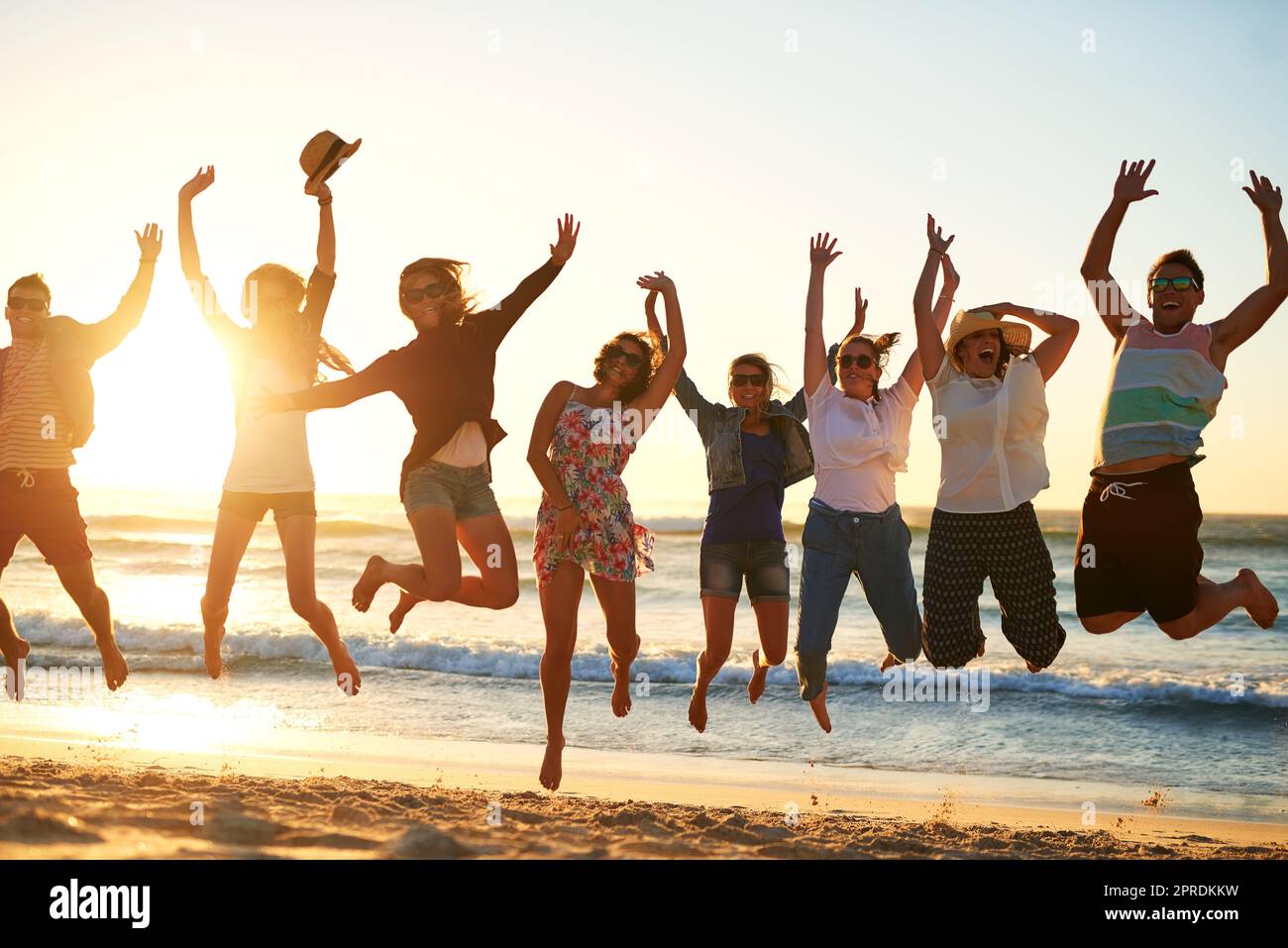 Friends Jumping In Air