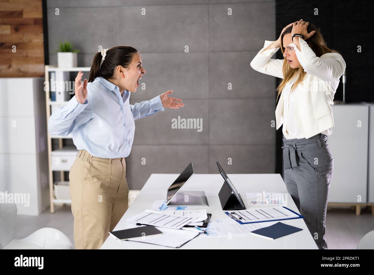 Workplace Conflict. Business Woman Fighting Stock Photo - Alamy