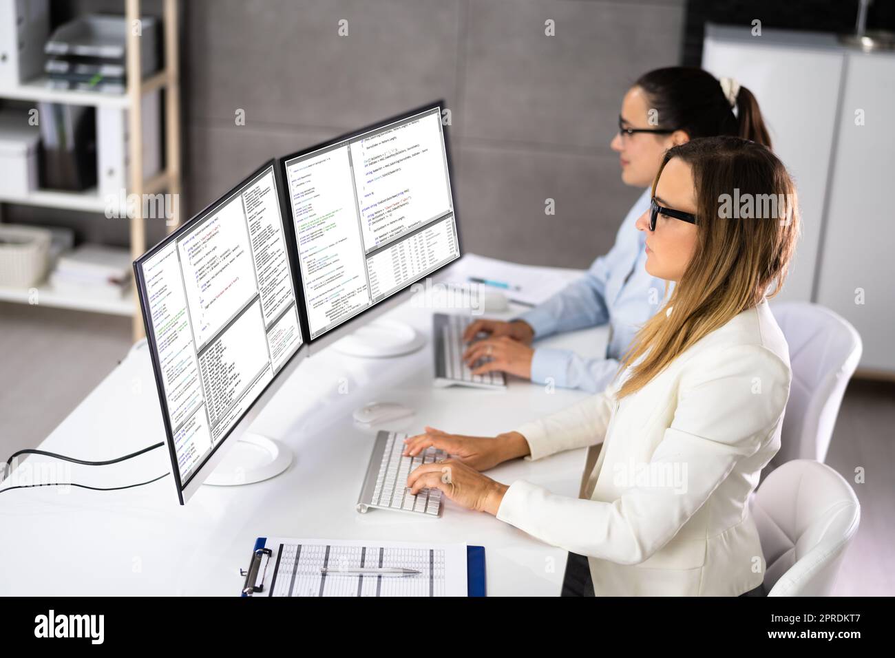 Programmer Woman Wearing Hijab Working. Coding Business Software Stock ...