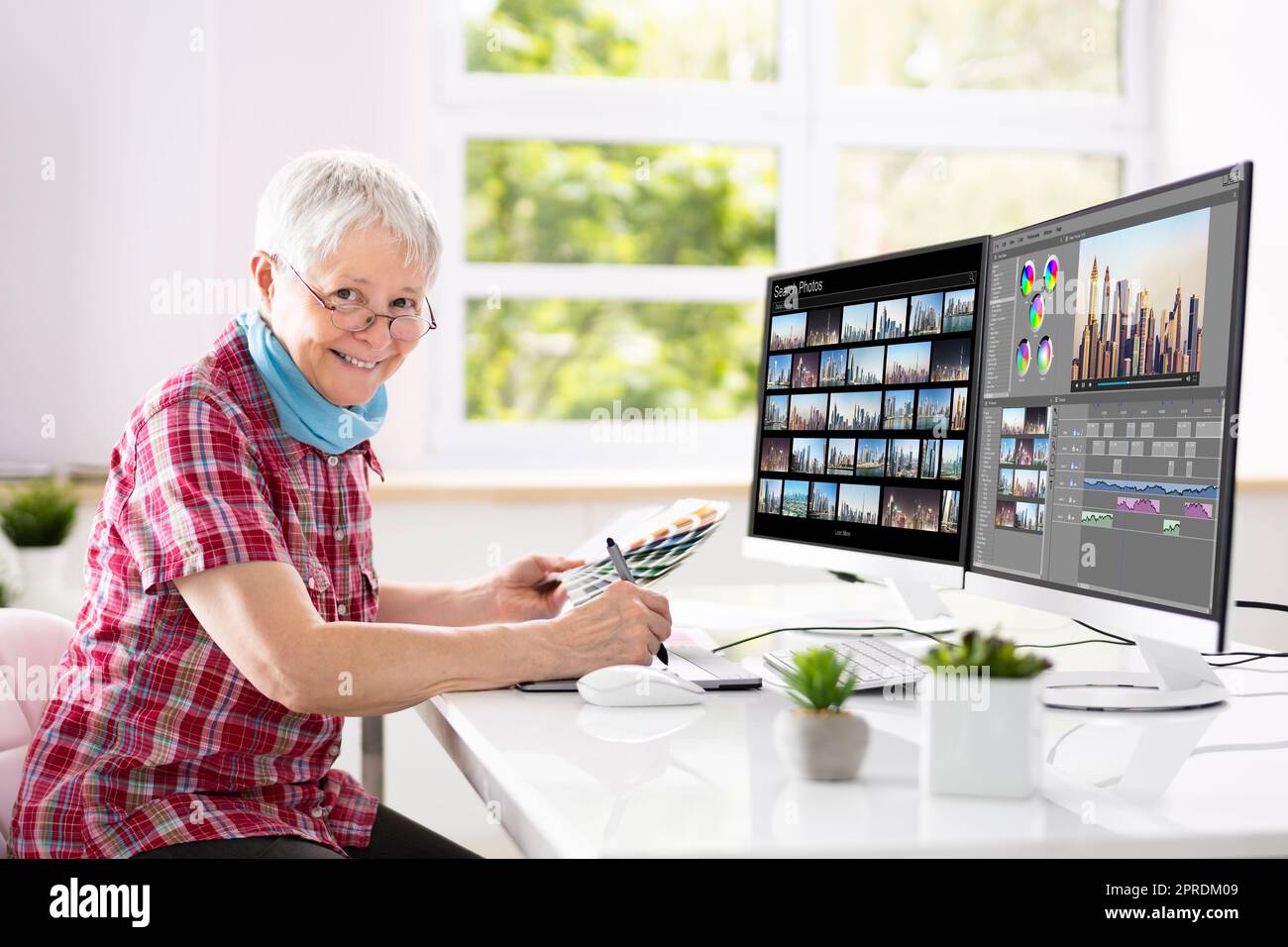 Video Editor Using Software For Edit Stock Photo - Alamy