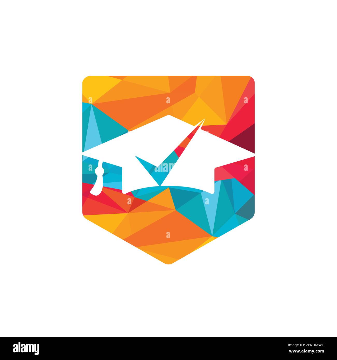 Graduation hat and check mark icon and logo design. Educational and ...