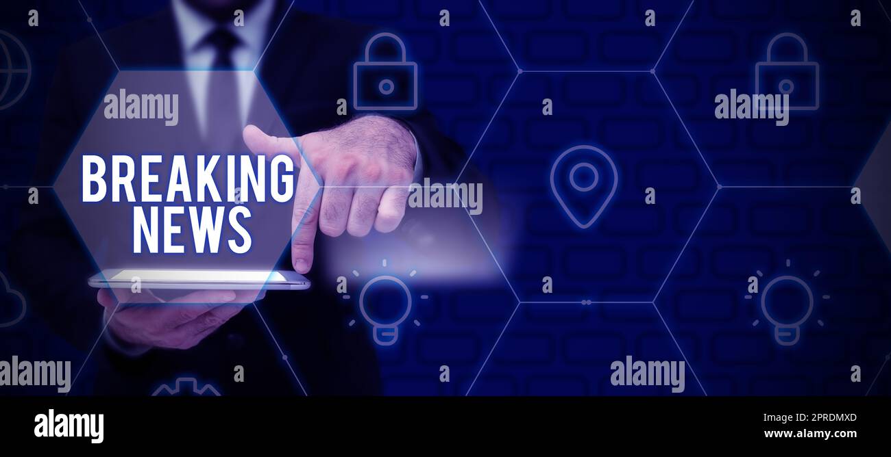 Text showing inspiration Breaking News. Business showcase Special ...