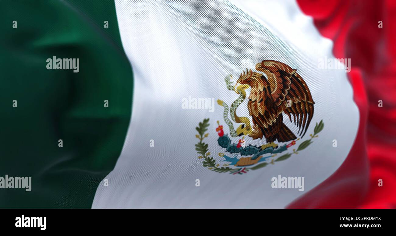 Close-up view of the mexican national flag waving in the wind Stock ...