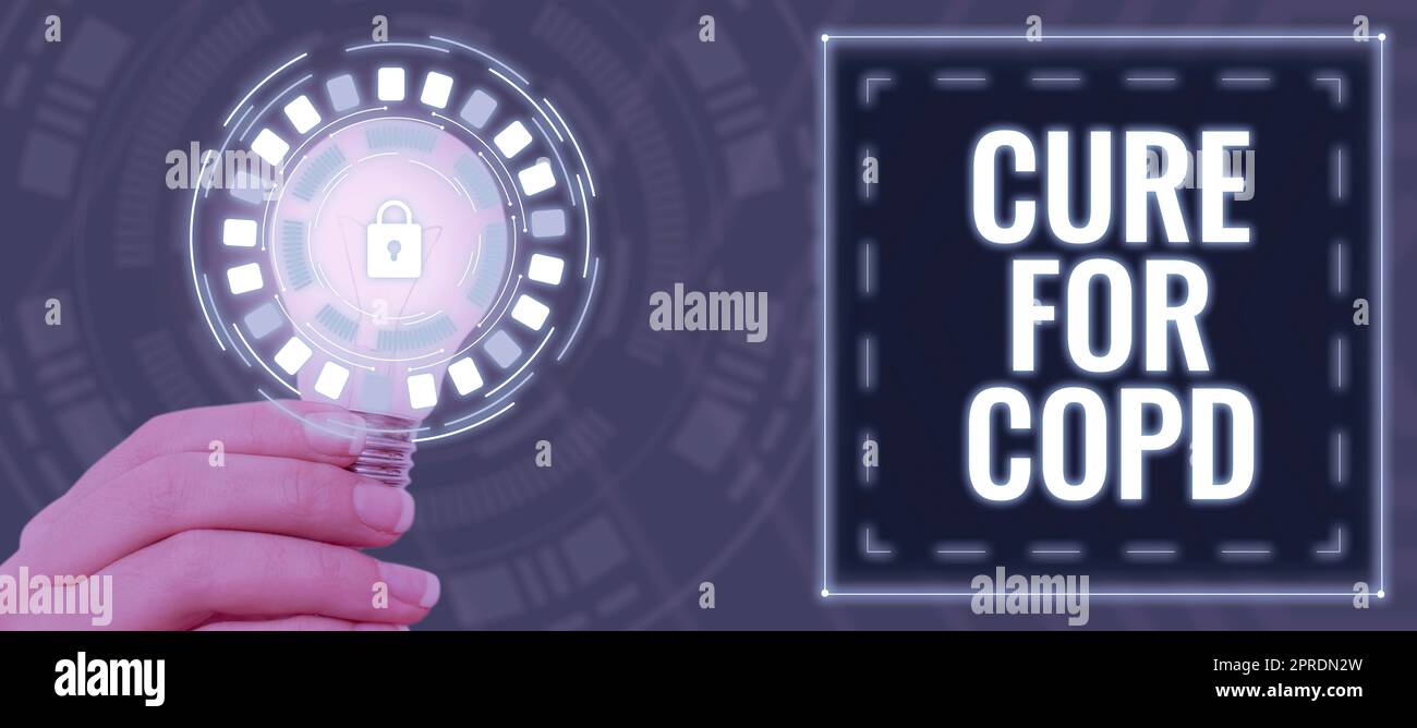 Text sign showing Cure For Copd. Business overview Medical treatment ...