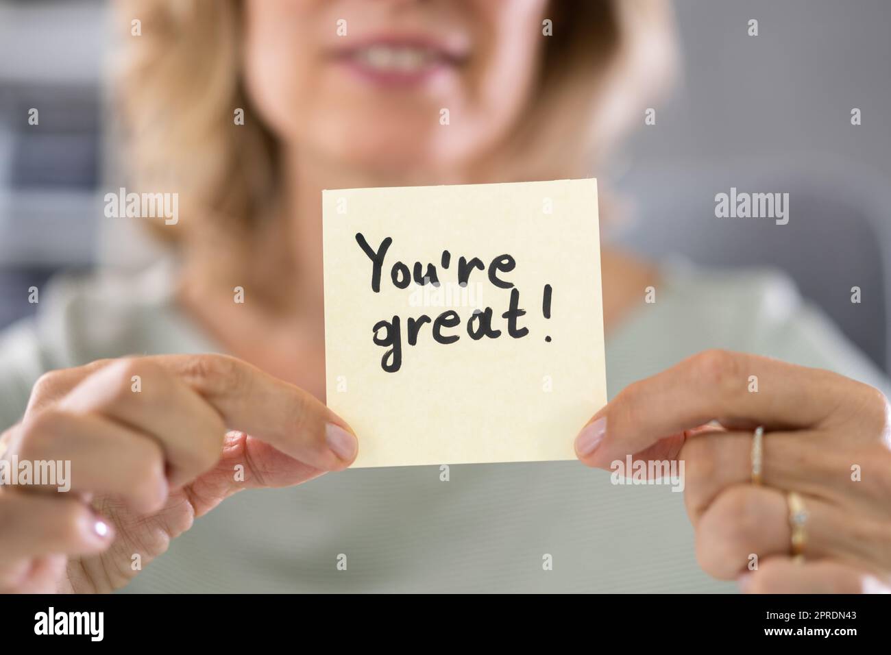 Compliment And Praise Message Sign Stock Photo - Alamy