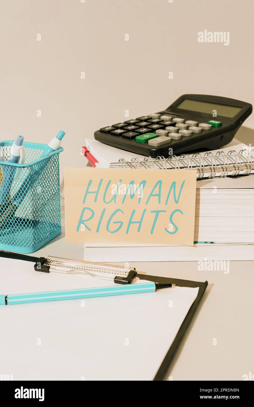 Handwriting text Human Rights. Business concept Moral Principles ...