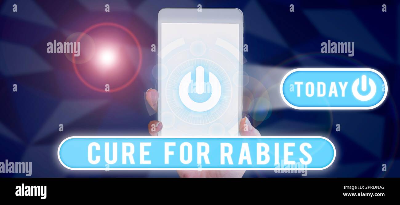 Text sign showing Cure For Rabies. Business concept Vaccination ...