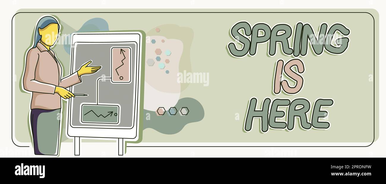 Text caption presenting Spring Is Here. Business concept After winter ...