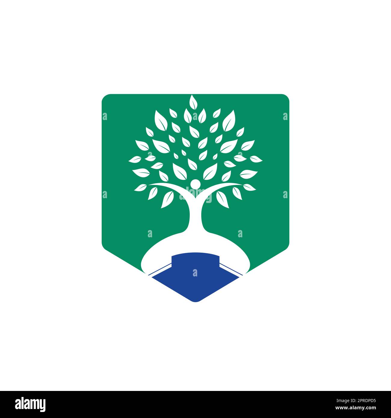 Nature call vector logo design. Handset and human tree icon design ...