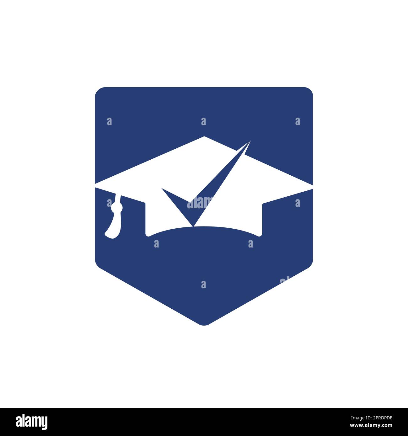 Graduation hat and check mark icon and logo design. Educational and ...