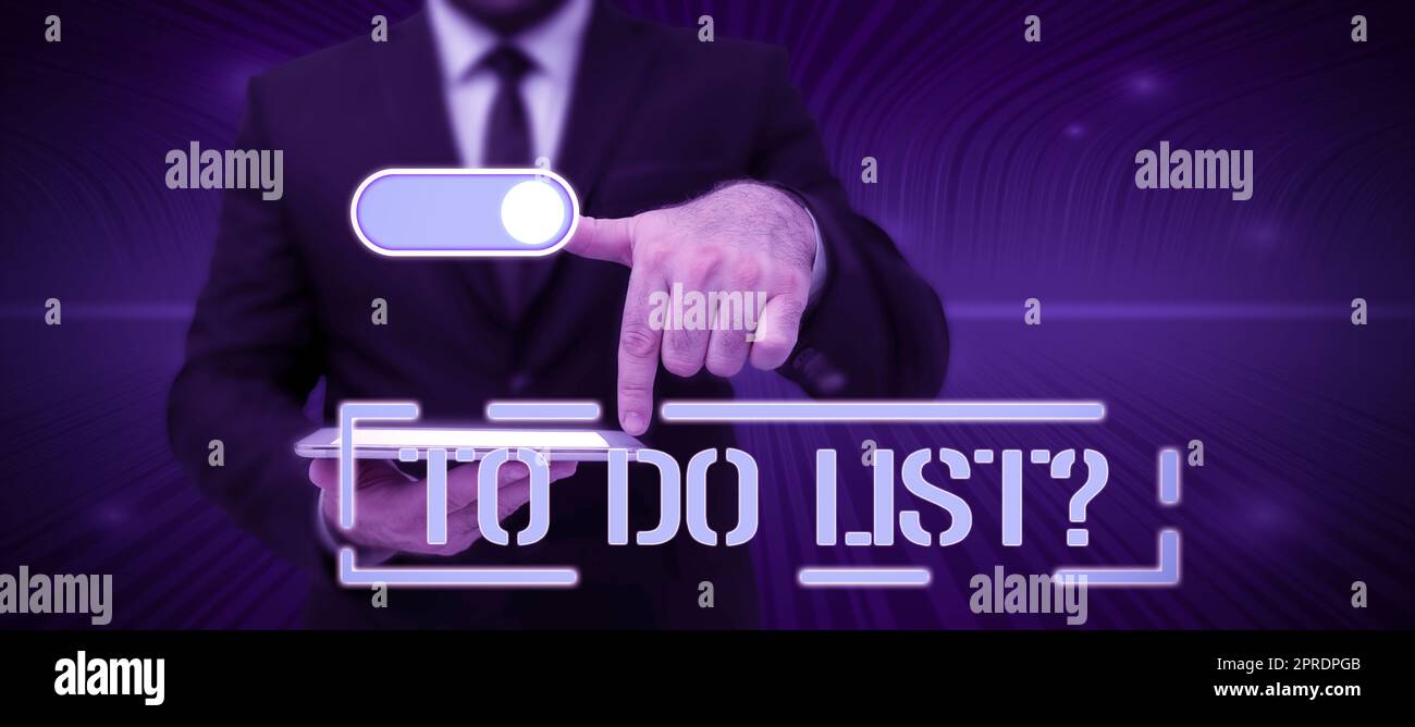 Conceptual display To Do List Question. Word for Series of task to be ...