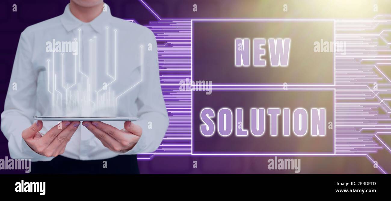 Text sign showing New Solution. Business showcase Modern Innovation ... Text sign showing New Solution. Business showcase Modern Innovation ...