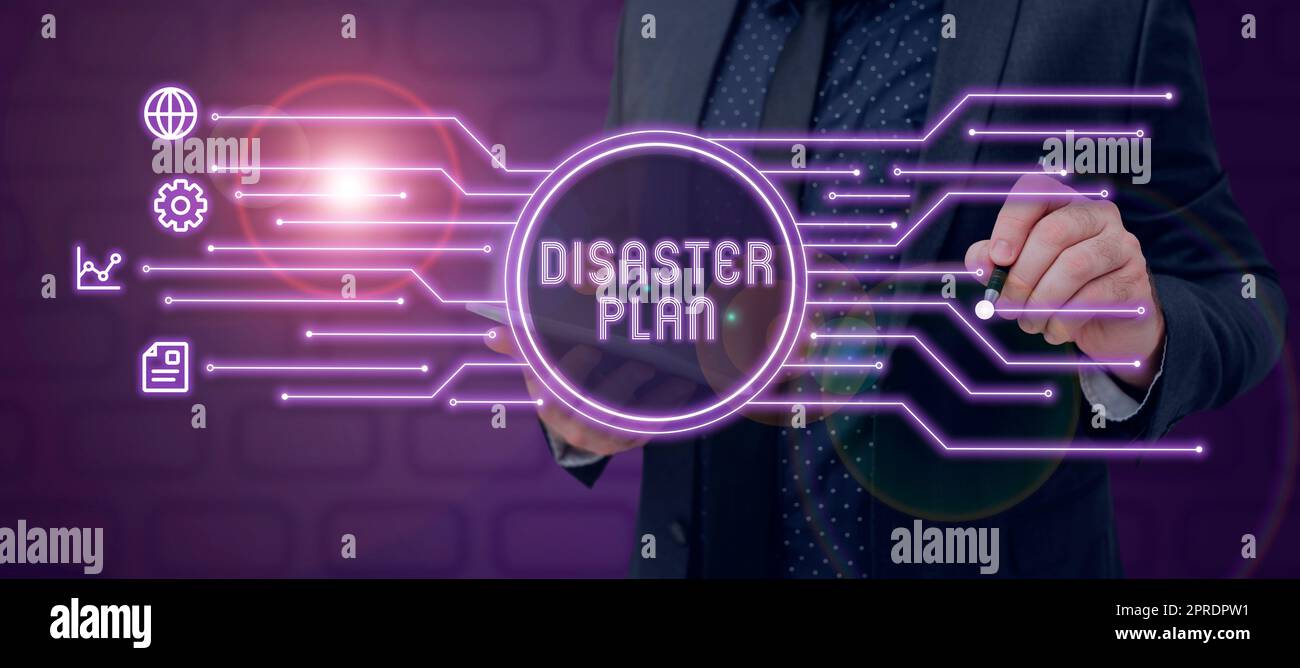 Conceptual display Disaster Plan. Business showcase Respond to ...
