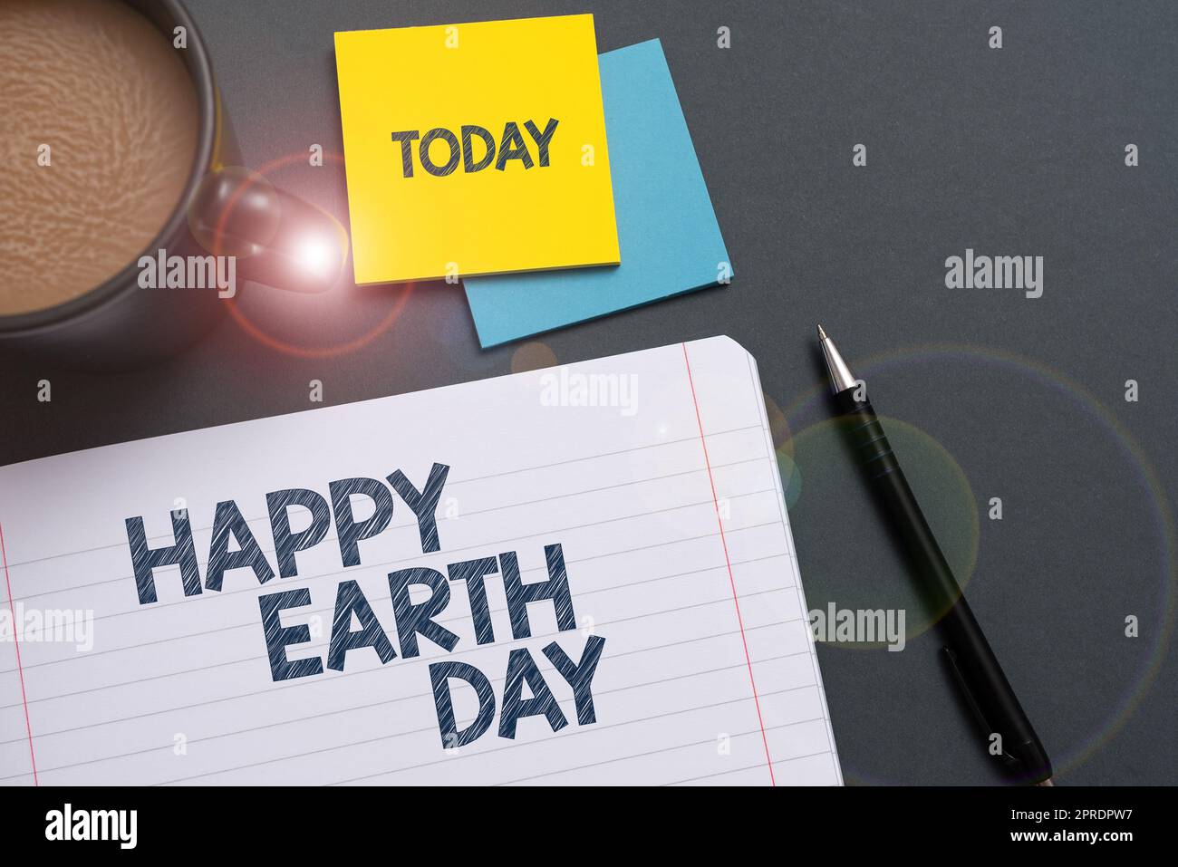 Text caption presenting Happy Earth Day. Word for Worldwide celebration ...