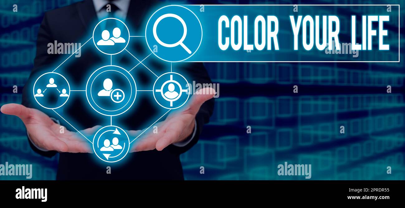 Writing displaying text Color Your Life. Business concept Make your ...