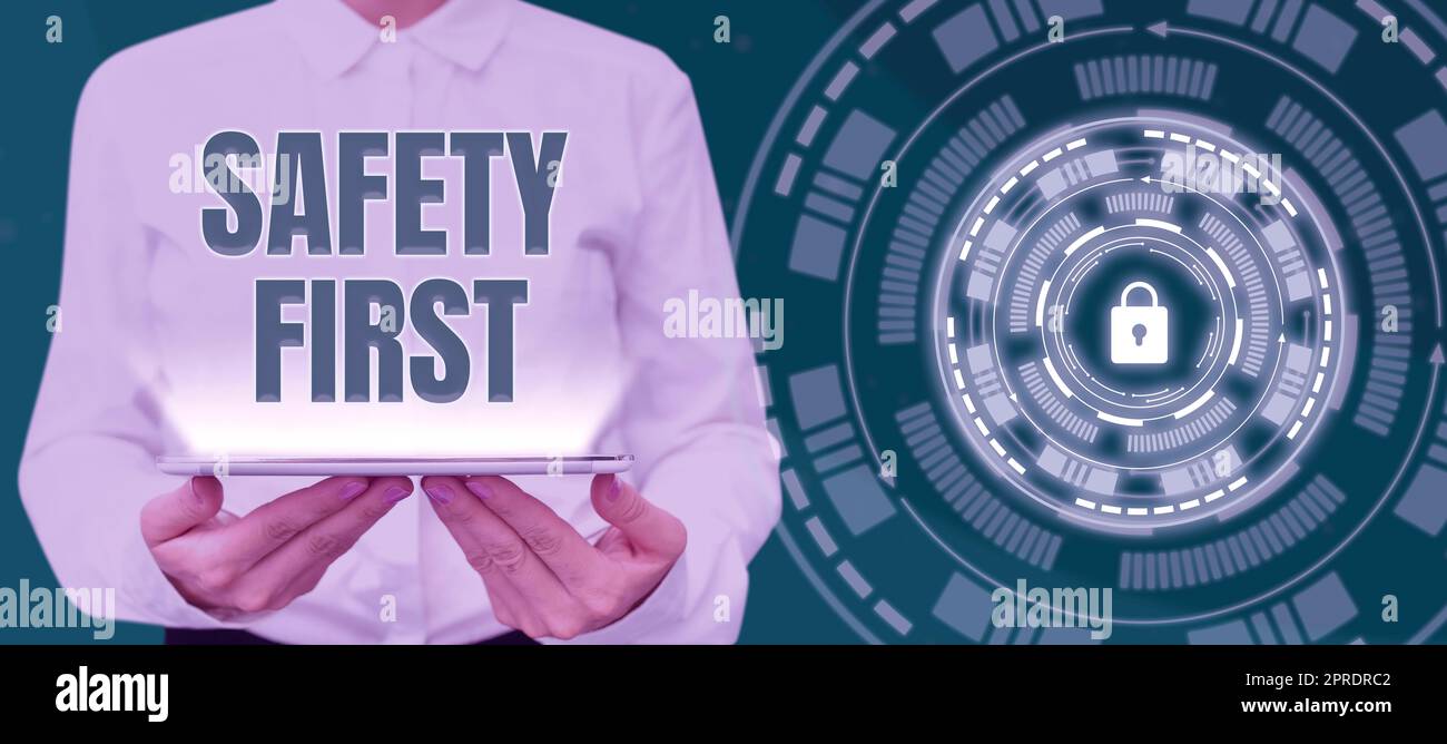 Conceptual caption Safety First. Business approach Avoid any ...