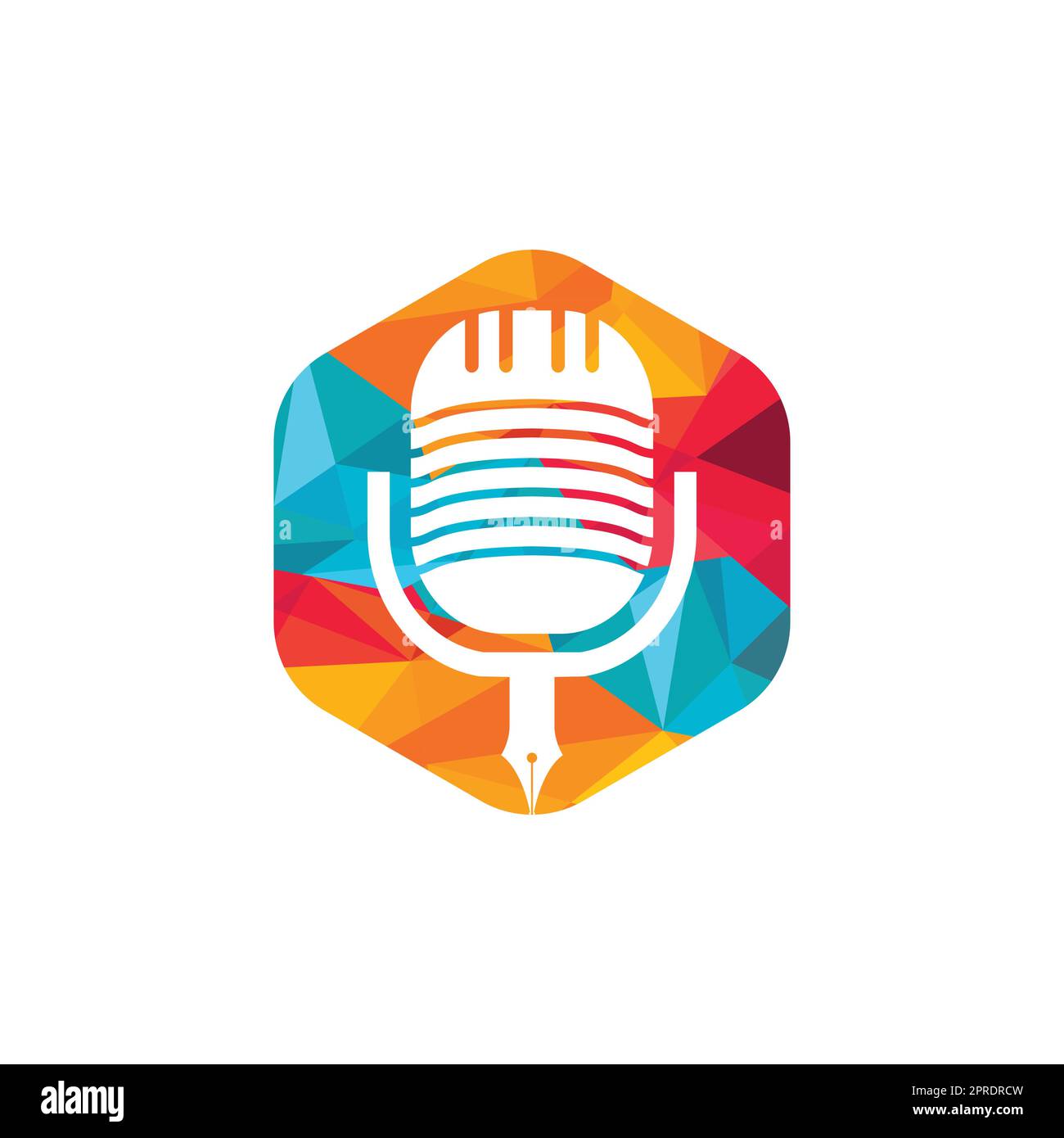 Pen microphone conference podcast radio logo design. Education podcast ...