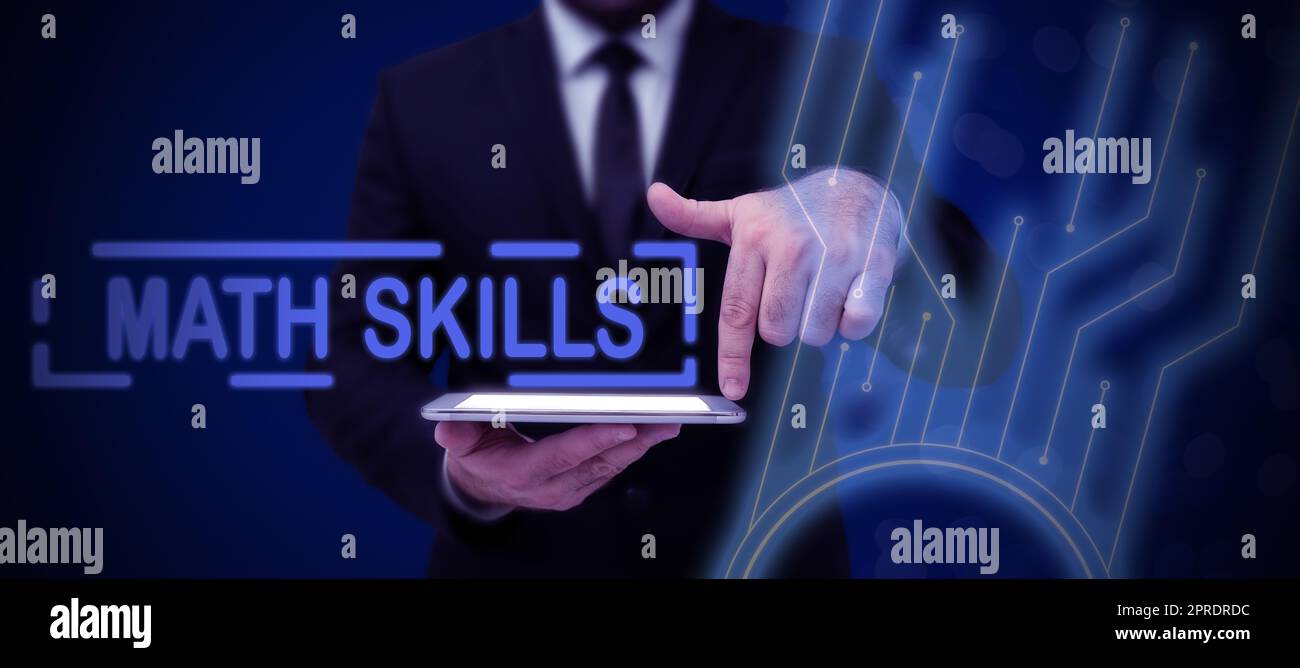 Text Sign Showing Math Skills Business Approach Starting To Learn How To Count Numbers Add