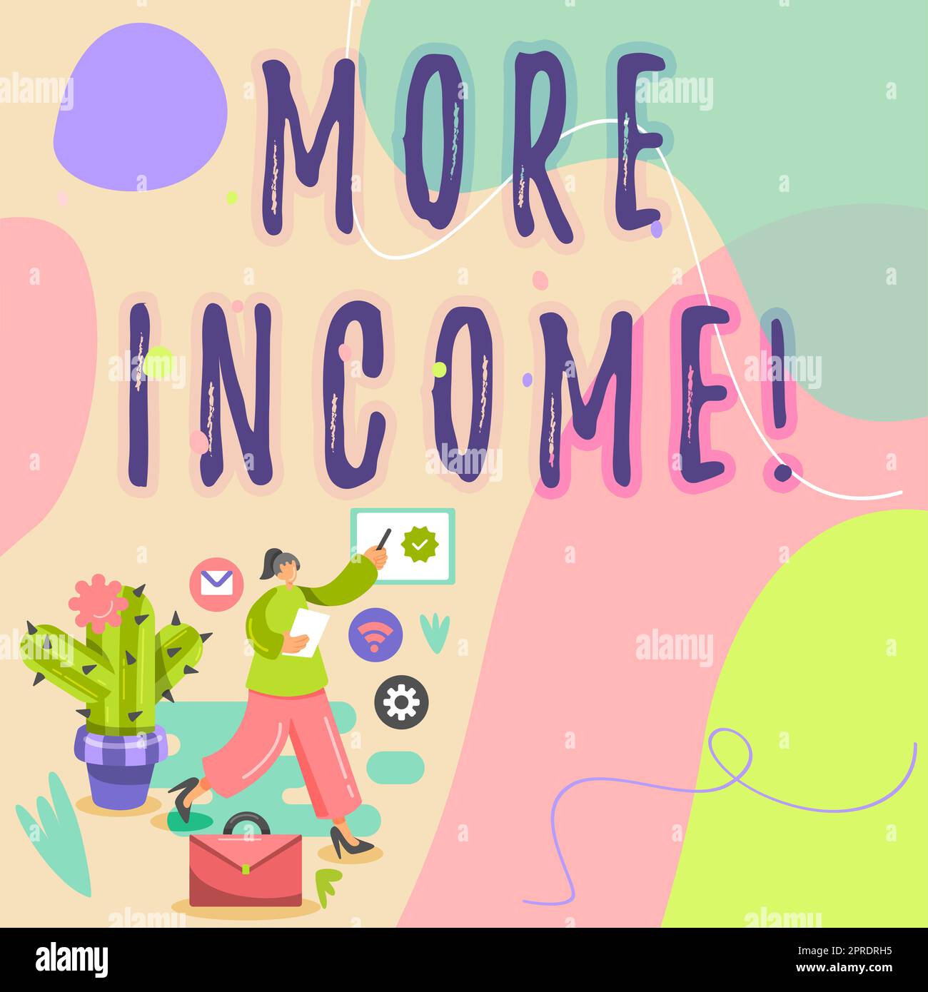 Sign displaying More Income. Business showcase Additional money ...