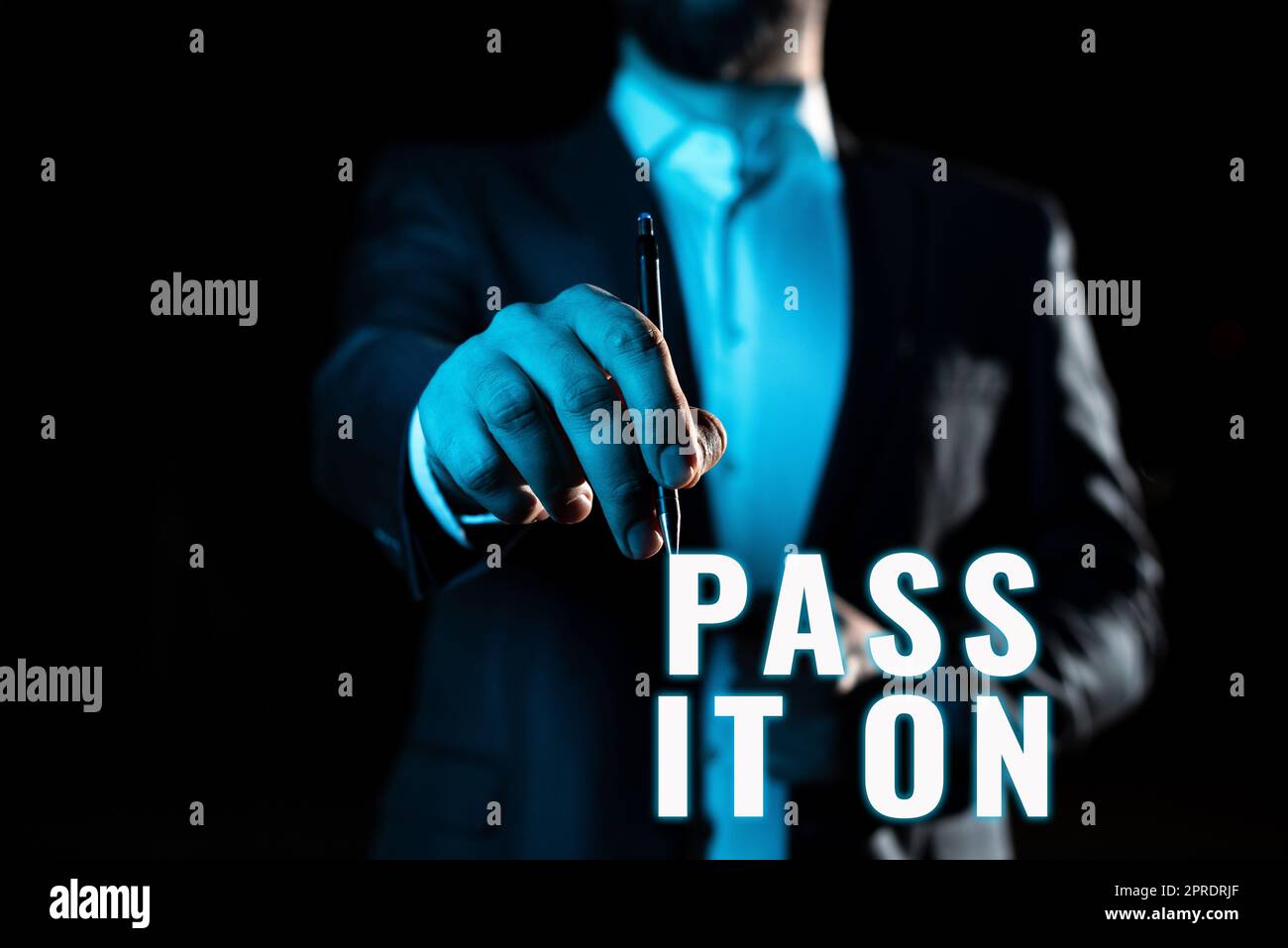 Conceptual caption Pass It On. Business concept Share something with ...