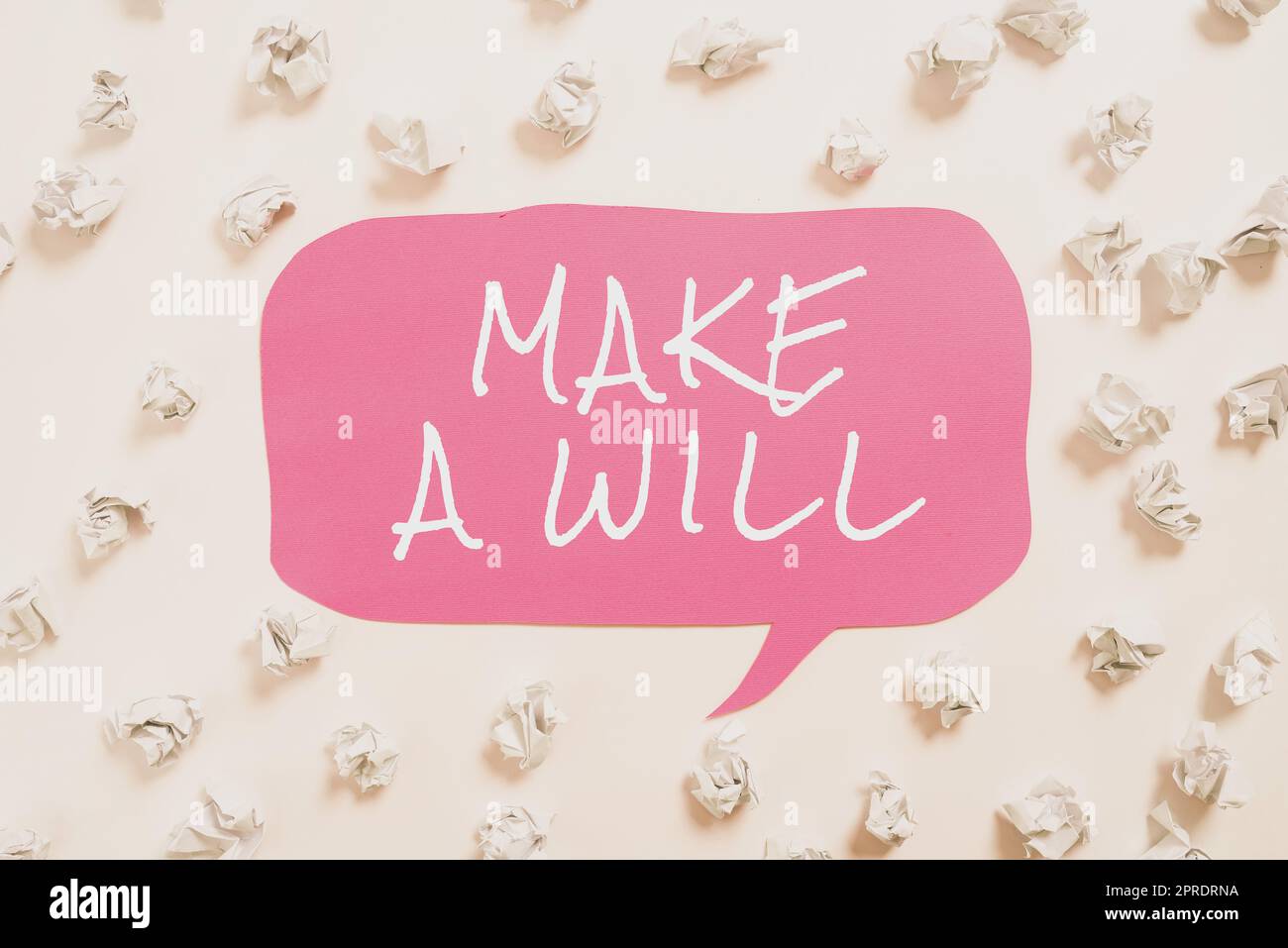 Handwriting text Make A Will. Word for Prepare a legal document with ...