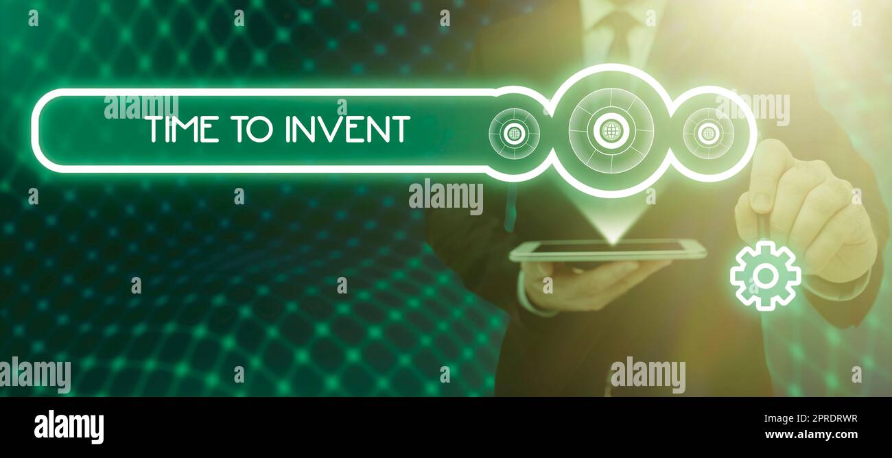 Conceptual caption Time To Invent. Word Written on Invention of ...