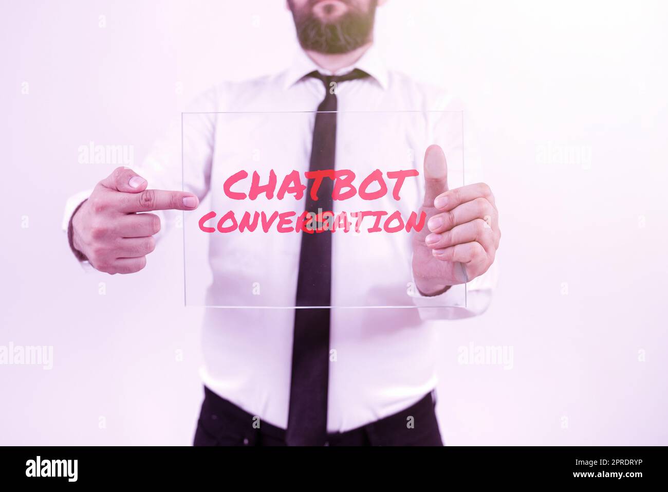 Text caption presenting Chatbot Conversation. Business overview ...