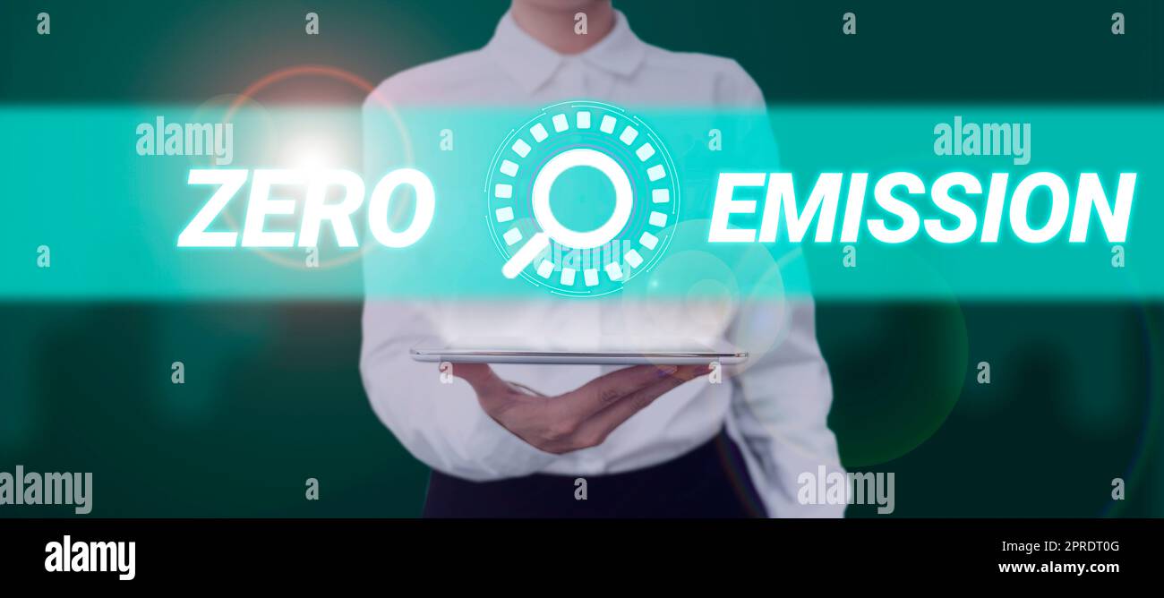 Hand writing sign Zero Emission. Business showcase Engine Motor Energy ...