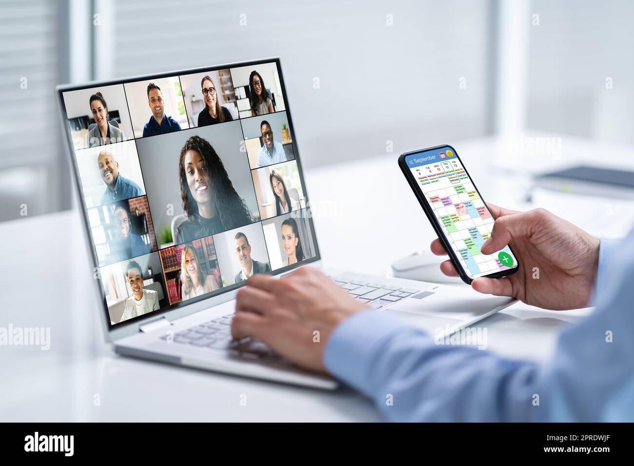 Telecommuting on desktop office hi-res stock photography and images - Alamy