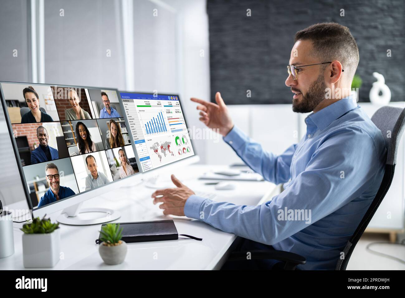 Online Video Conference Work Stock Photo - Alamy