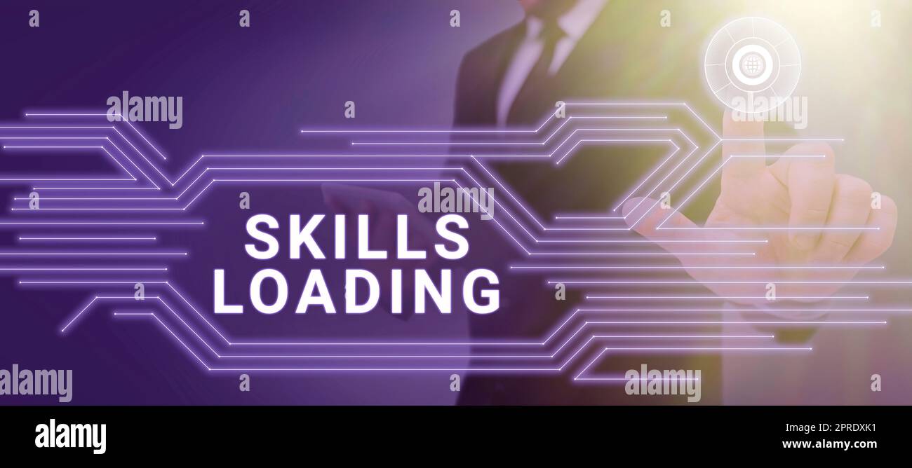 Text caption presenting Skills Loading, Business approach points out ...