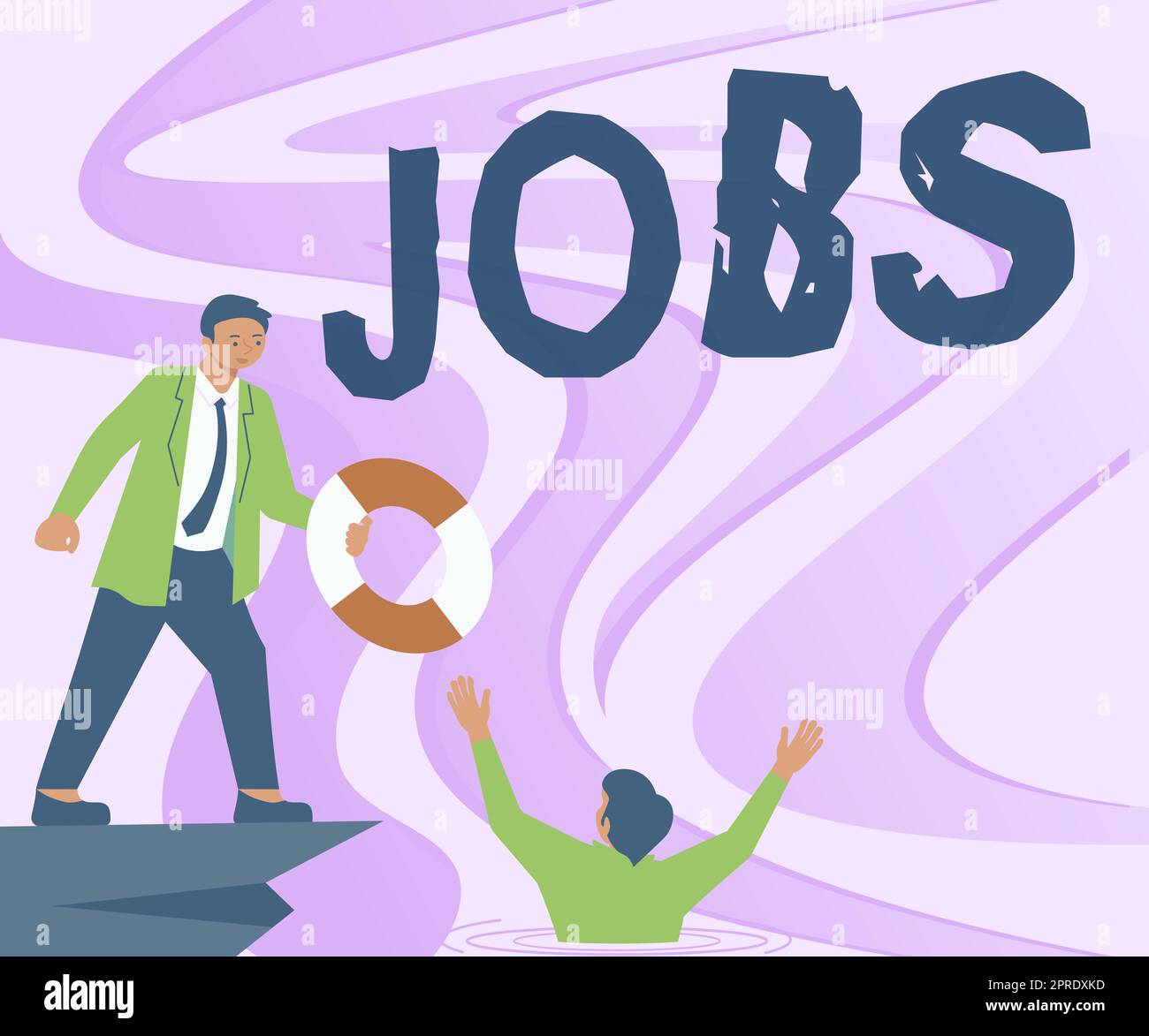 Text caption presenting Jobs, Business overview employment person role ...