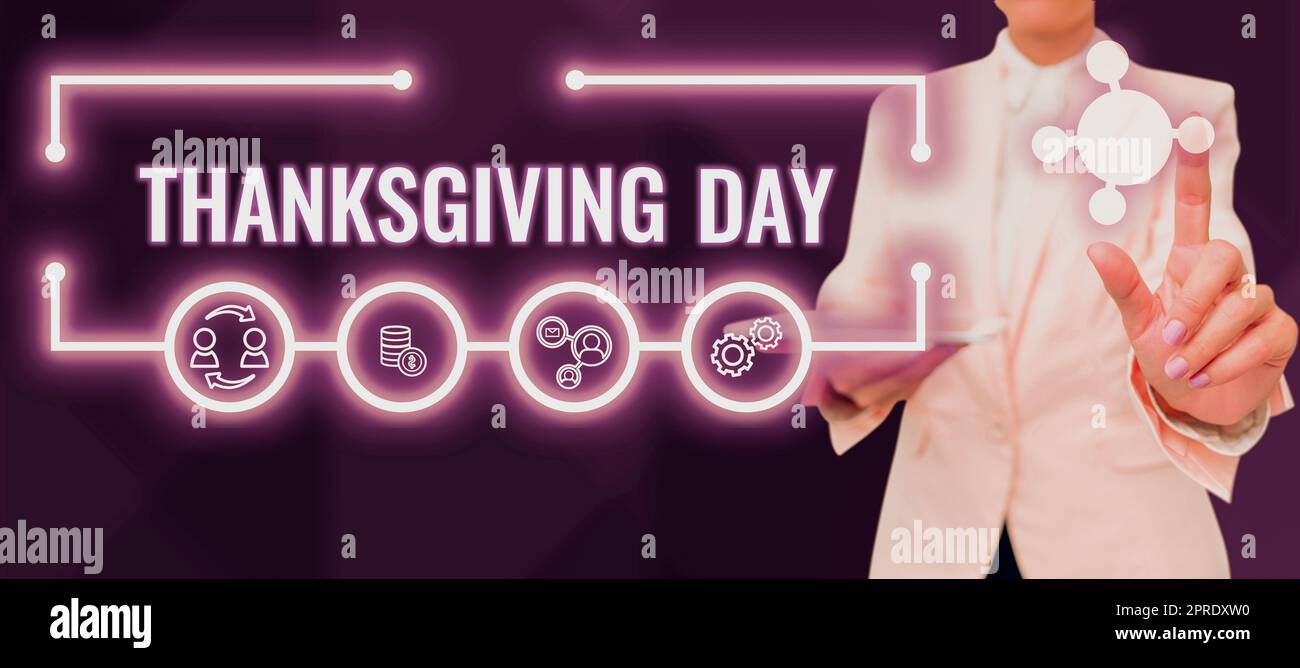 Sign displaying Thanksgiving Day. Business overview Celebrating ...