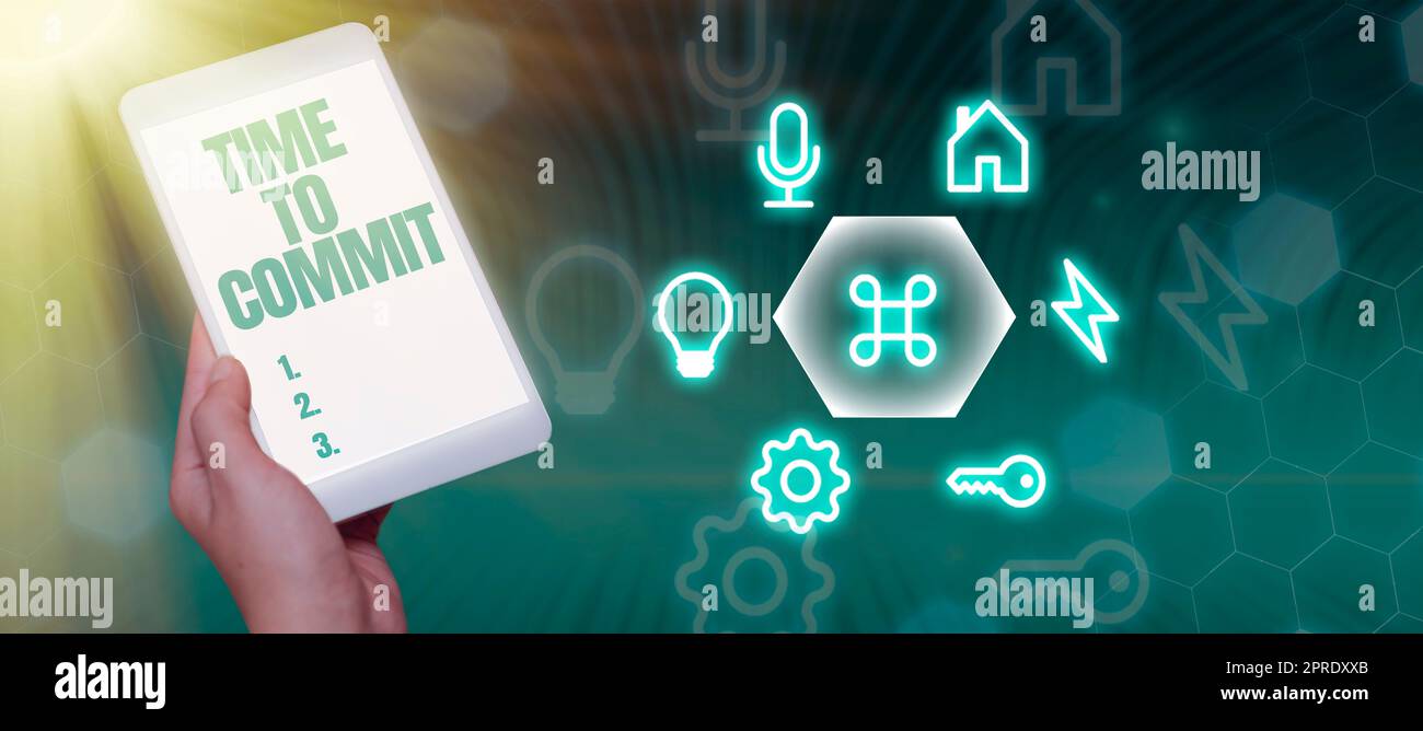 Handwriting text Time To Commit. Business idea Engagement or obligation ...