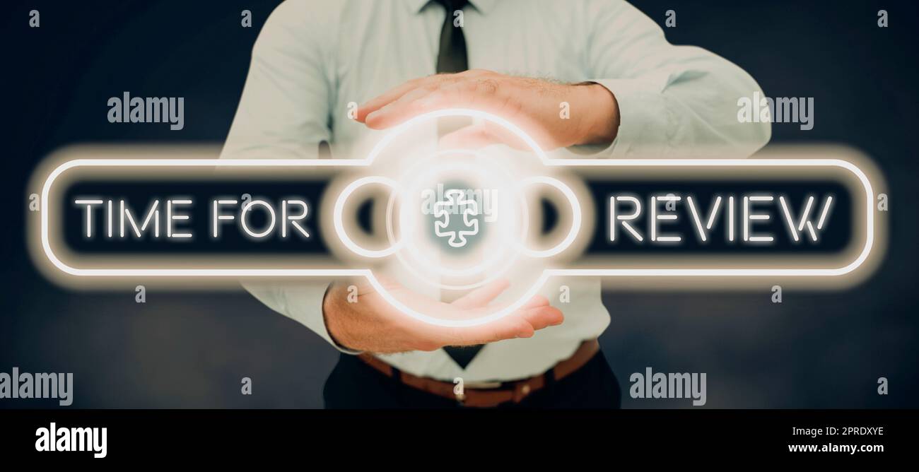 Hand writing sign Time For Review. Word for Evaluation Feedback Moment ...