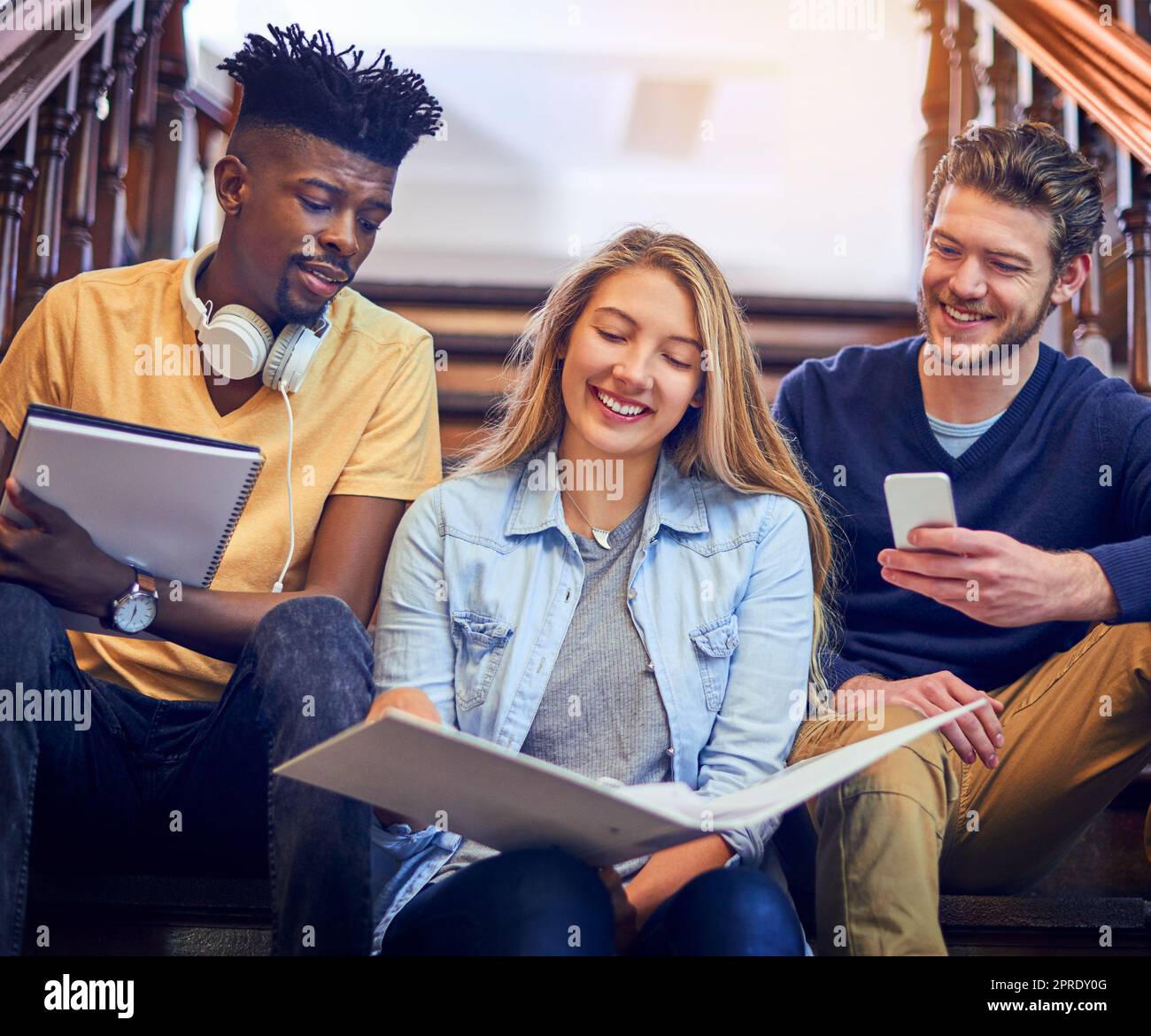 Male students working together hi-res stock photography and images - Alamy