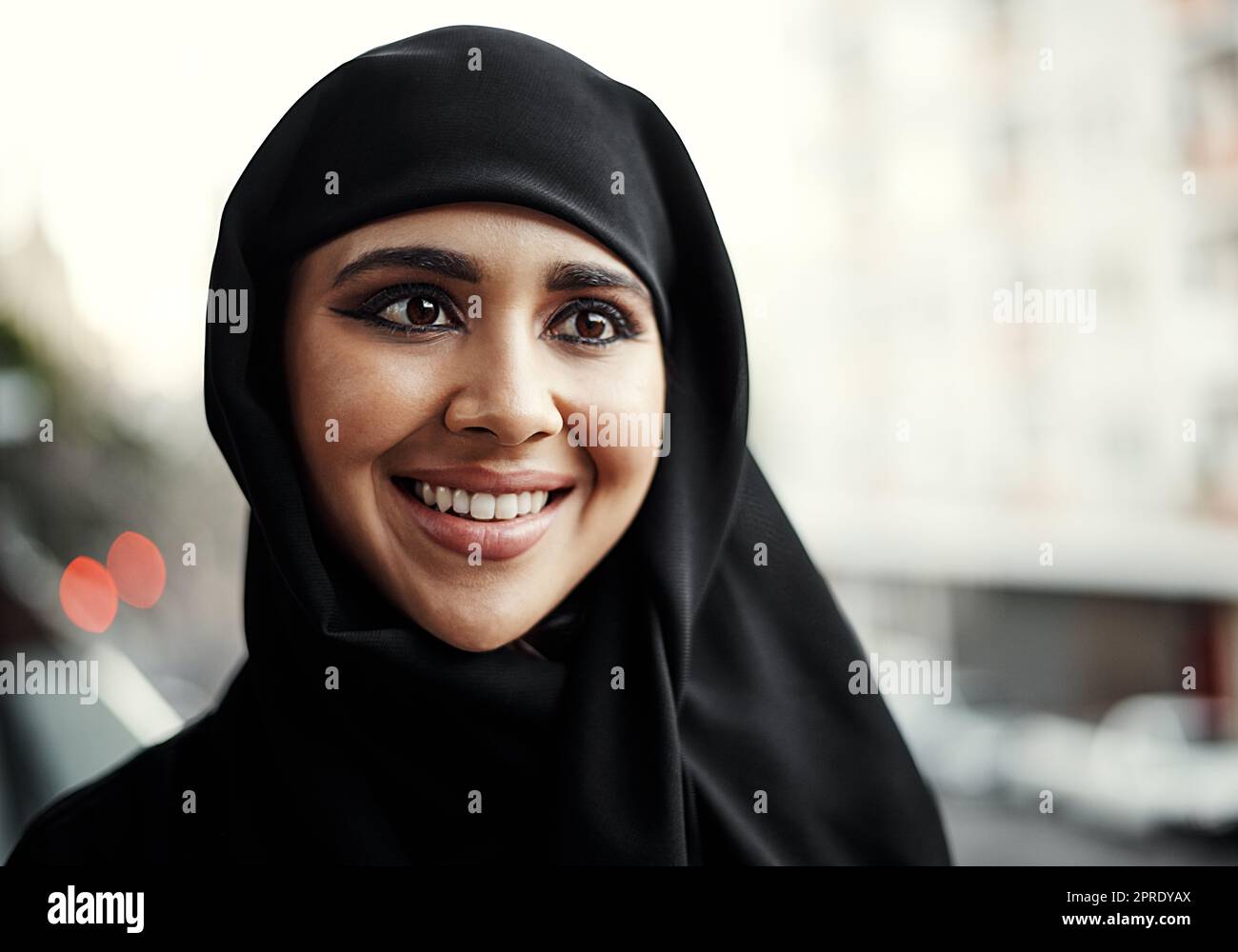 The Future Looks Bright An Attractive Young Businesswoman Dressed In Islamic Traditional