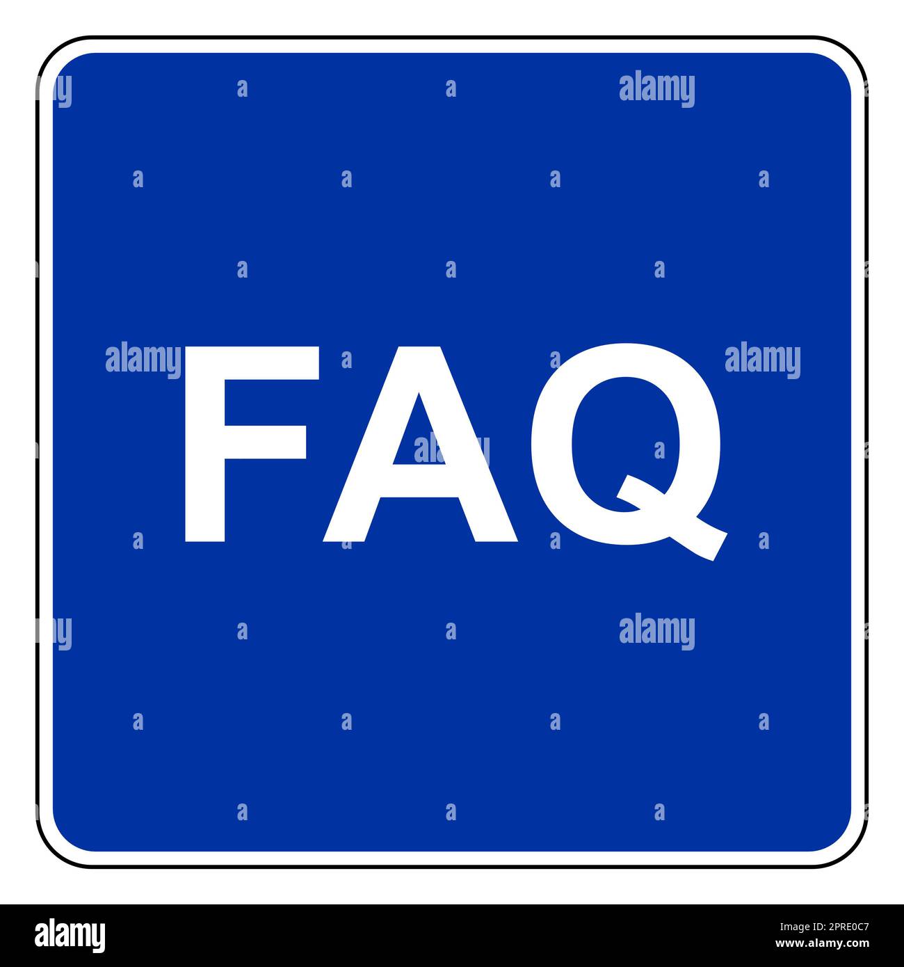 FAQ and road sign Stock Photo - Alamy