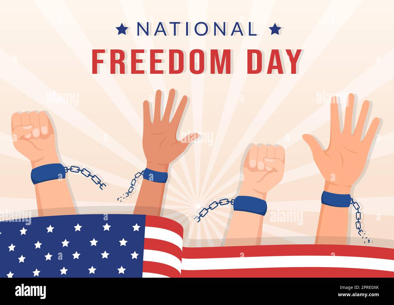 National Freedom Day Template Hand Drawn Cartoon Flat Illustration with ...