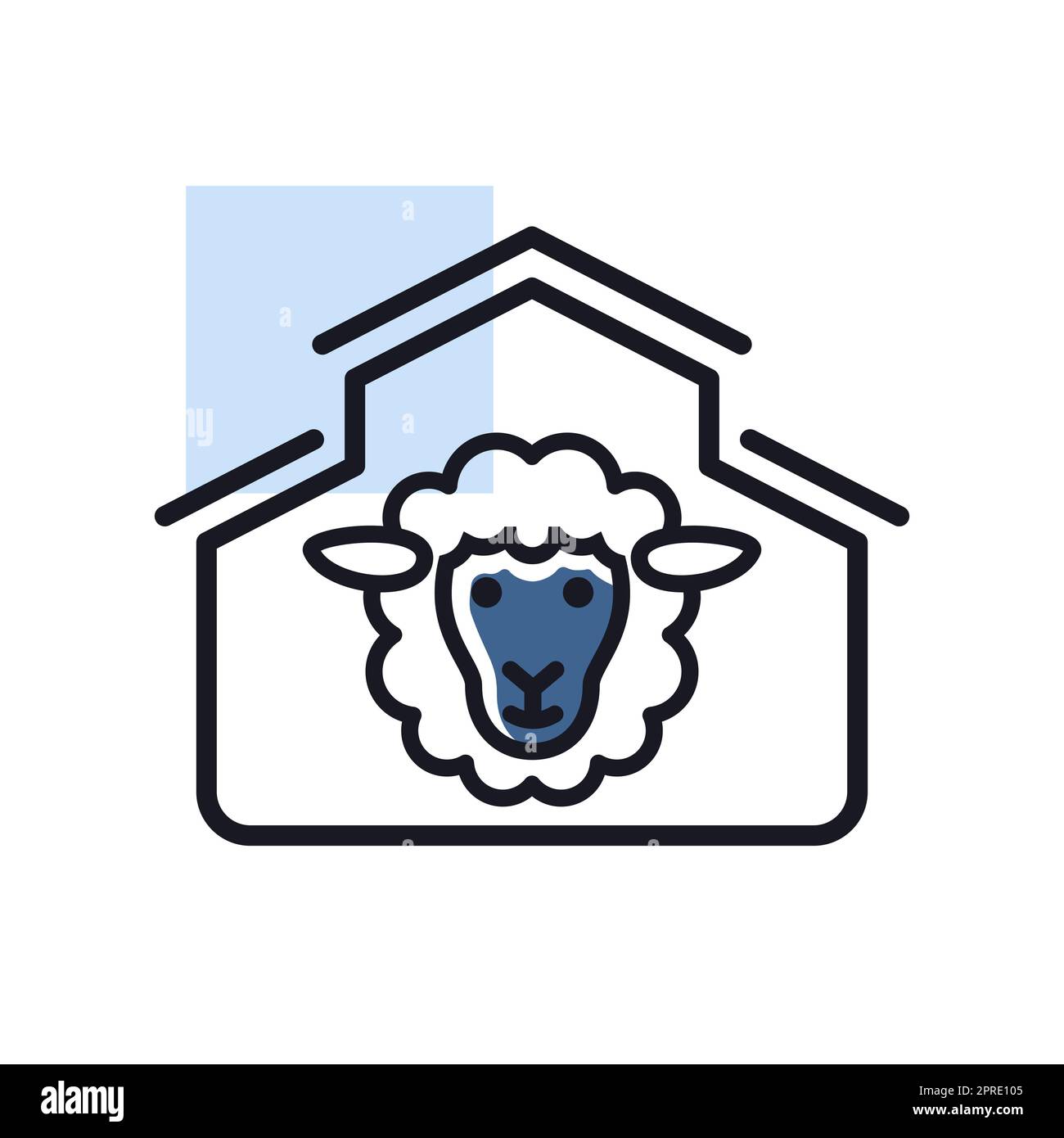 Sheep house isolated icon. Farm animal sign. Graph symbol for your web ...