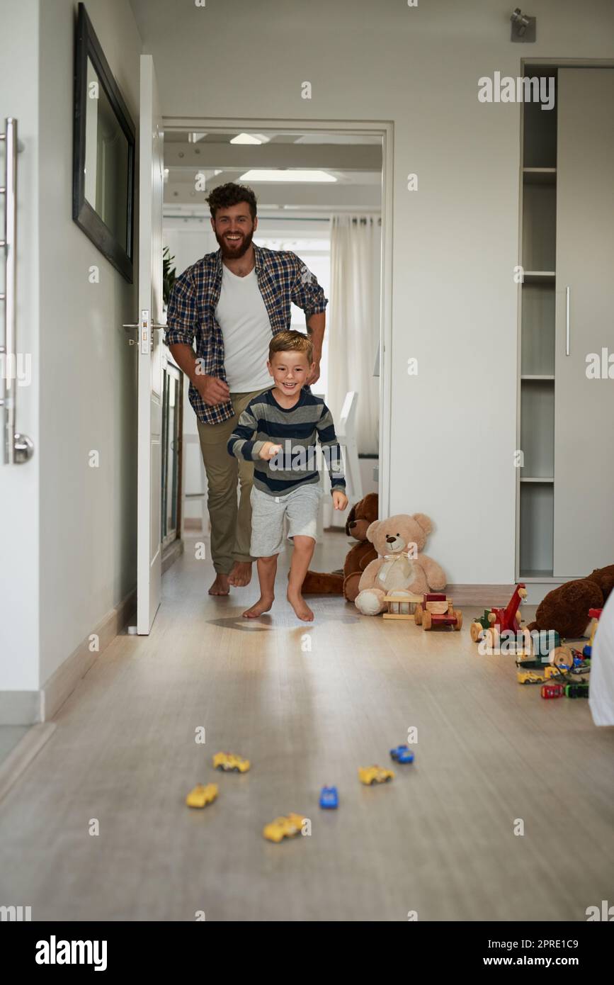 Man chasing child home hi-res stock photography and images - Alamy