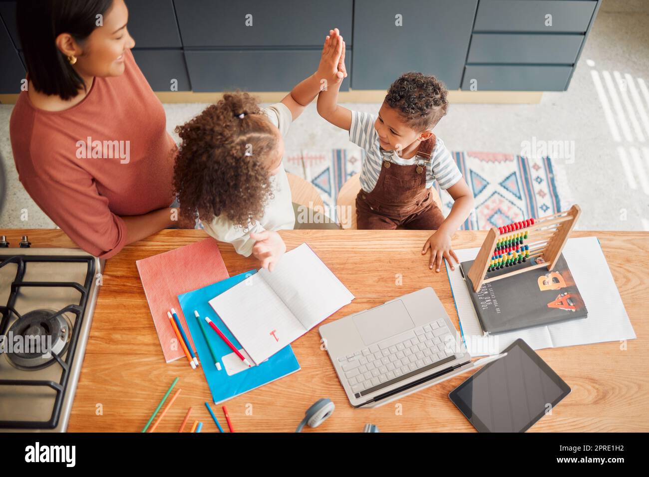 Kids, education and learning of homeschool children high five through ...