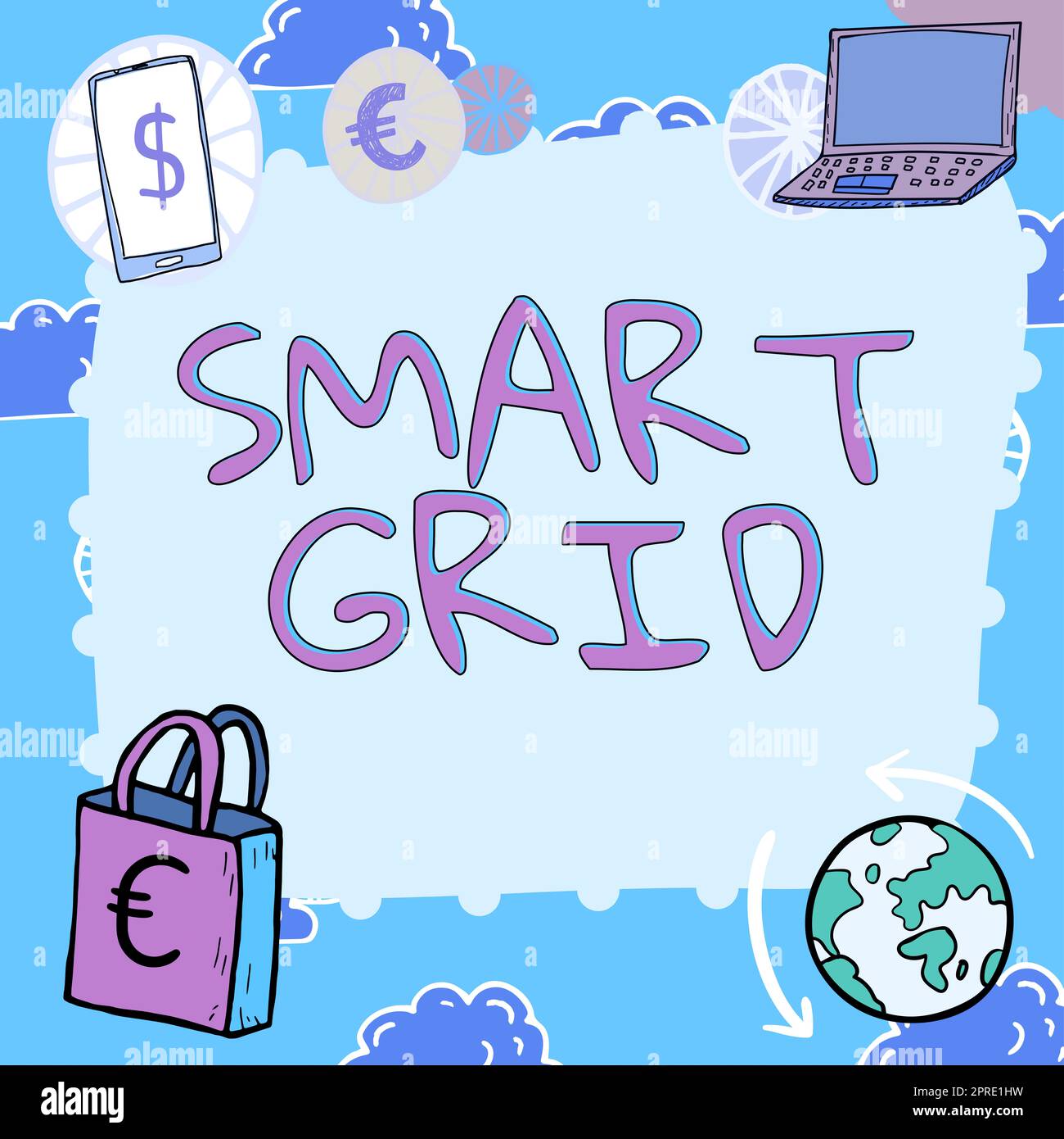 Conceptual display Smart Grid, Business showcase includes of ...