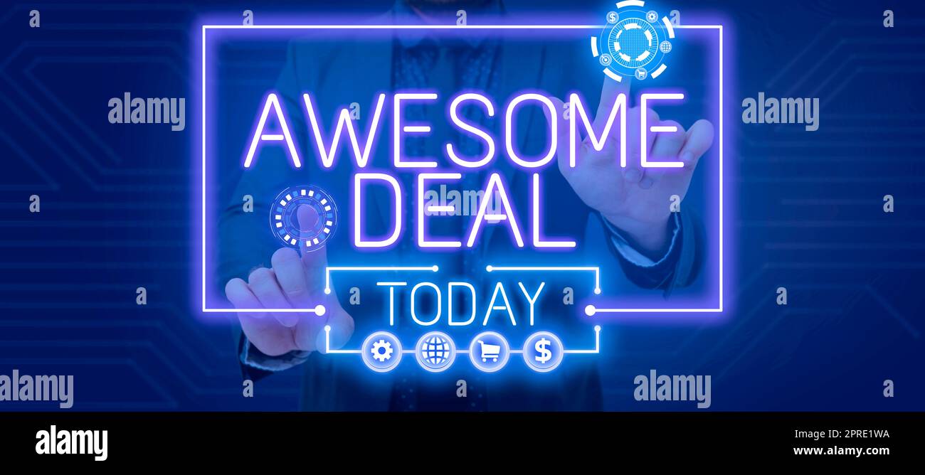 Inspiration showing sign Awesome Deal, Business showcase impressive ...